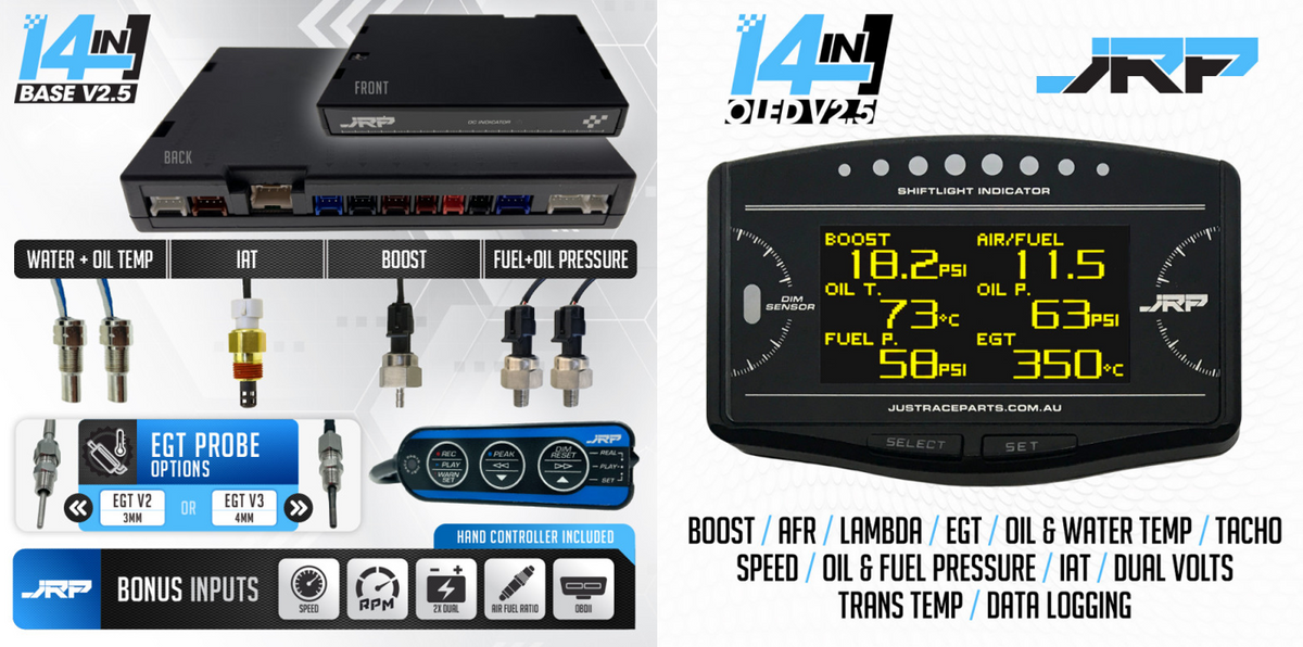 JRP 14in1 OLED Digtal Dash + Unit Sensor Package + EGT – ARD Importing ...