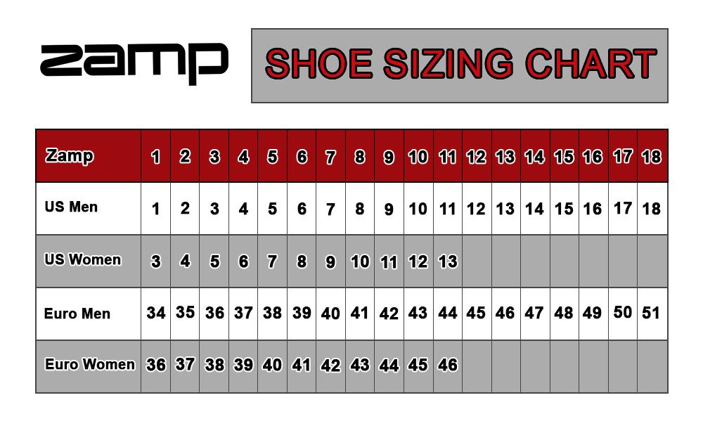 ZAMP Shoes Size Chart – ARD Importing & Distribution